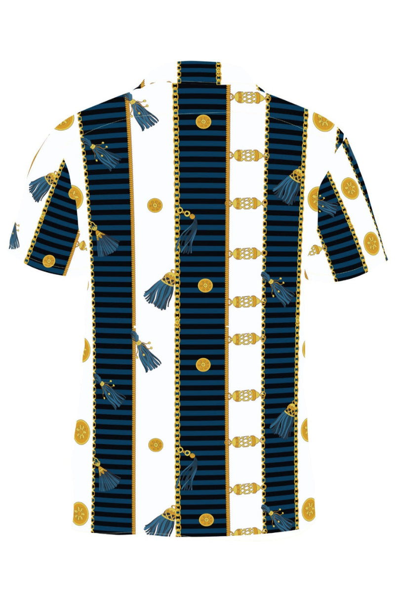 BLUE CHAIN STRIPES CUBAN SHIRT– Clobbers